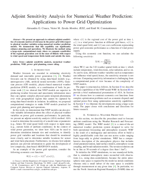 (PDF) Adjoint sensitivity analysis for numerical weather prediction