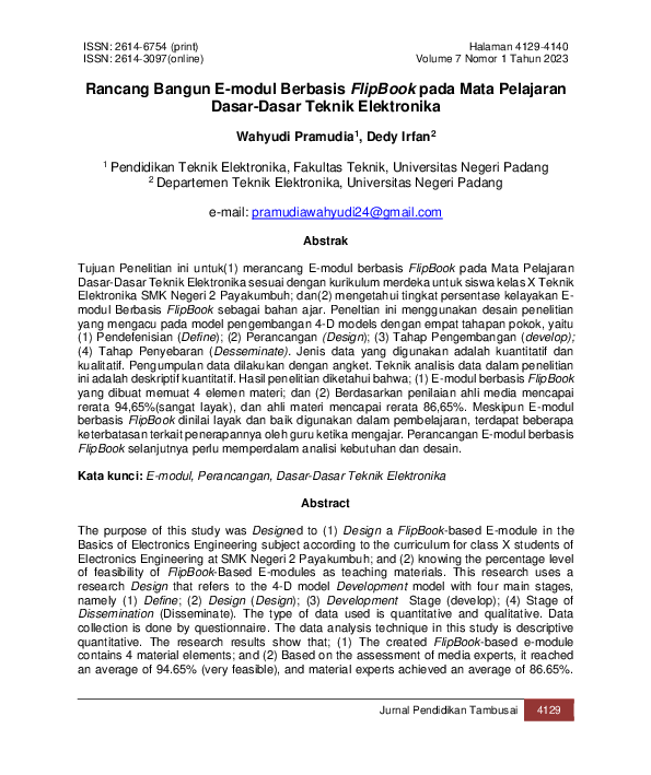 (PDF) Rancang Bangun E-modul Berbasis FlipBook pada Mata Pelajaran ...