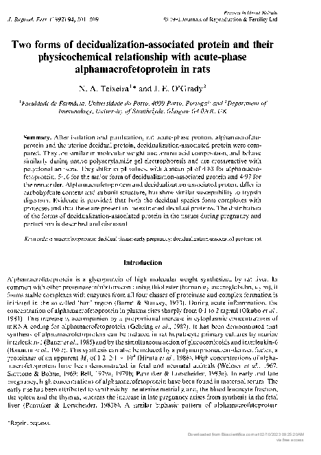 (PDF) Two forms of decidualization-associated protein and their ...