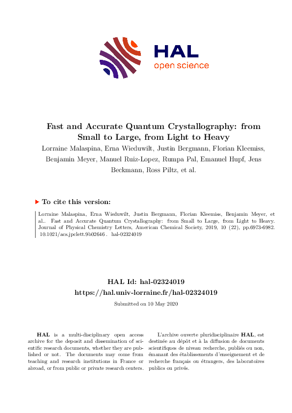 (PDF) Fast and Accurate Quantum Crystallography: From Small to Large ...