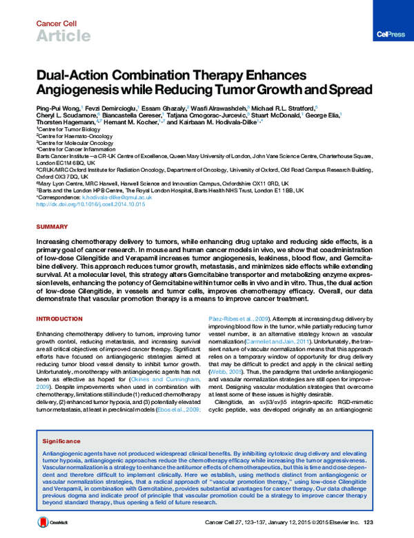 (PDF) Dual-Action Combination Therapy Enhances Angiogenesis while ...