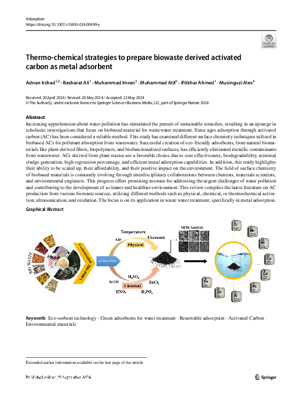 (PDF) Thermo-chemical strategies to prepare biowaste derived activated ...