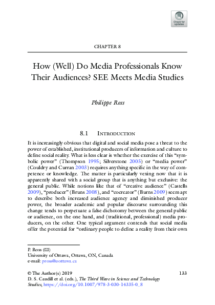 (PDF) How (Well) Do Media Professionals Know Their Audiences? SEE Meets ...