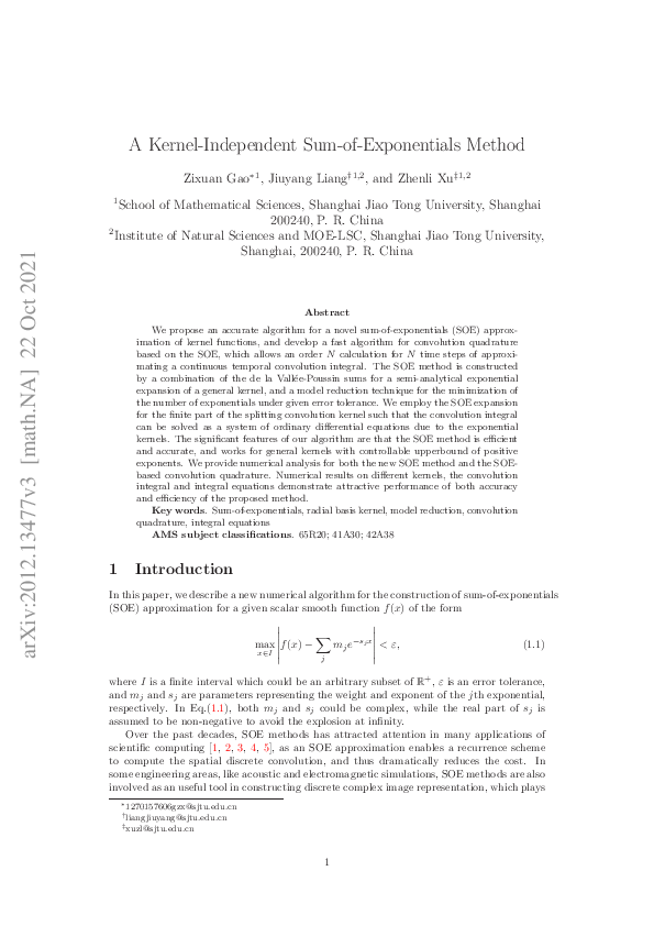 (PDF) A Kernel-Independent Sum-of-Exponentials Method