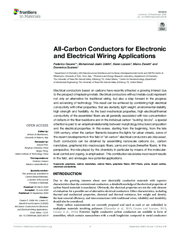 (PDF) All-Carbon Conductors for Electronic and Electrical Wiring ...