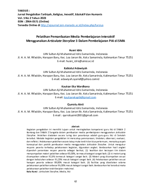 (PDF) Pelatihan Pemanfaatan Media Pembelajaran Interaktif Menggunakan Articulate Storyline 3 ...