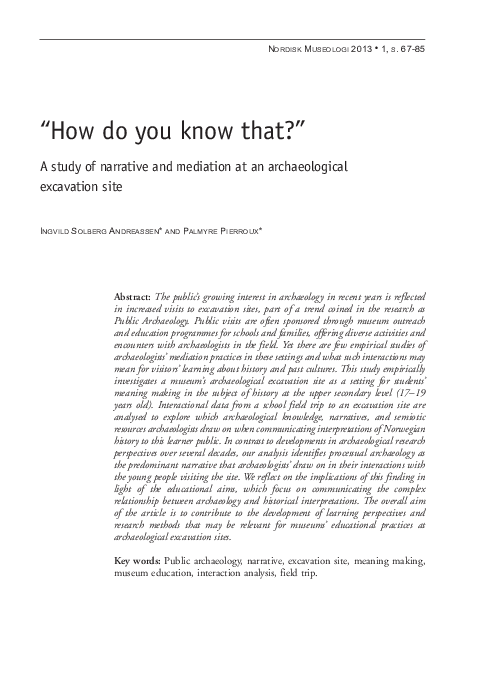 (PDF) “How do you know that?” A study of narrative and mediation at an ...