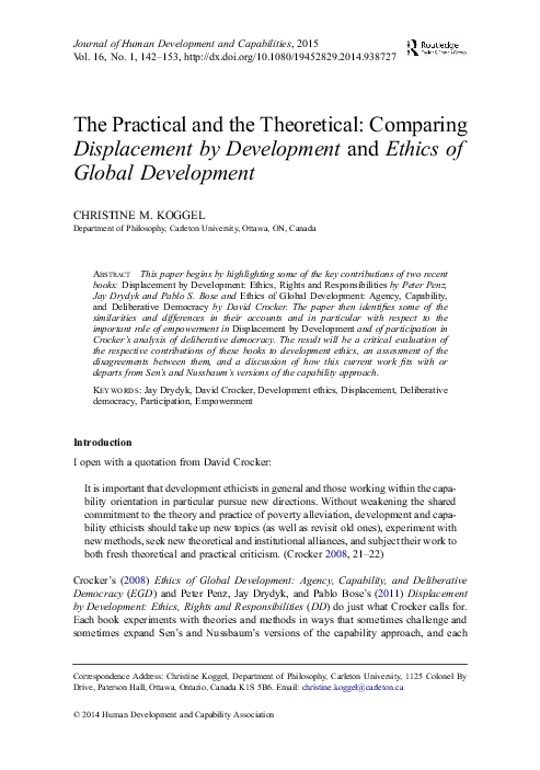 (PDF) The Practical and the Theoretical: ComparingDisplacement by ...