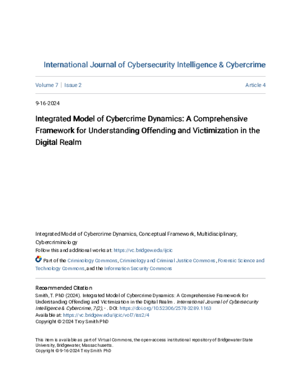 (PDF) Integrated Model of Cybercrime Dynamics: A Comprehensive ...