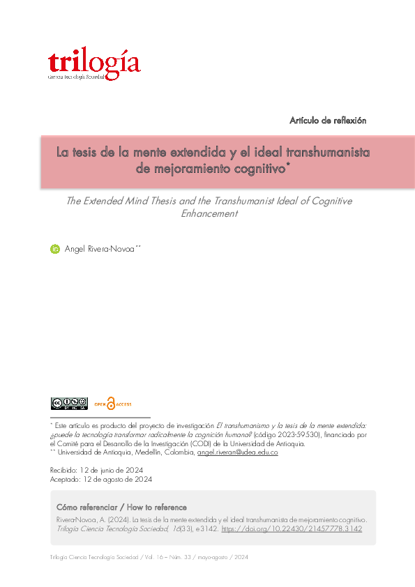 (PDF) La tesis de la mente extendida y el ideal transhumanista de ...