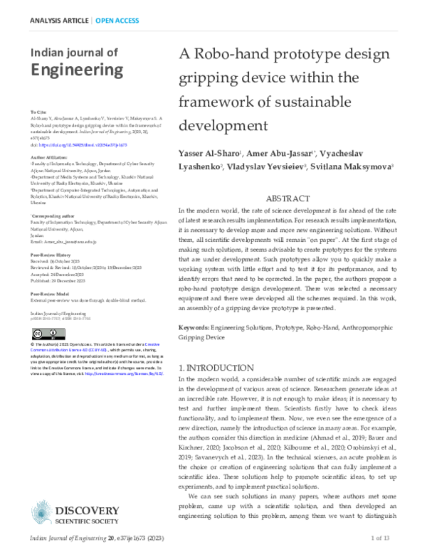 (PDF) A Robo-hand prototype design gripping device within the framework ...