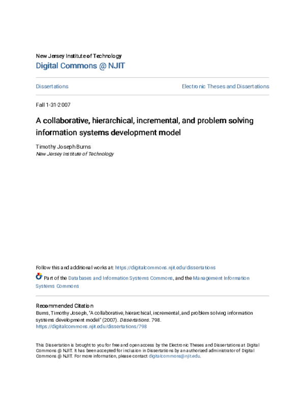 (PDF) A collaborative, hierarchical, incremental, and problem solving information systems ...