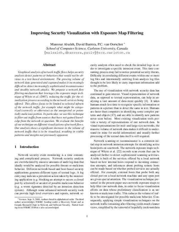 (PDF) Improving Security Visualization with Exposure Map Filtering