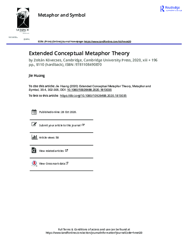 (PDF) Extended Conceptual Metaphor Theory