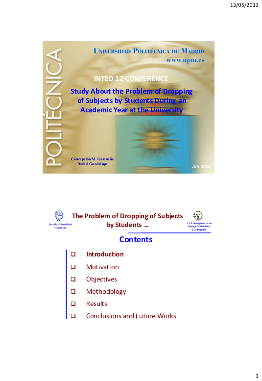(PDF) Study about the Problem of Dropping of Subjects by Students ...