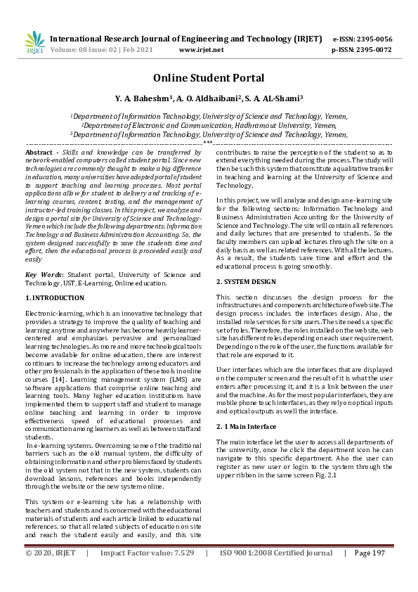 (PDF) Online Student Portal