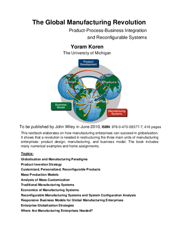 (PDF) The Global Manufacturing Revolution: Product-Process-Business ...