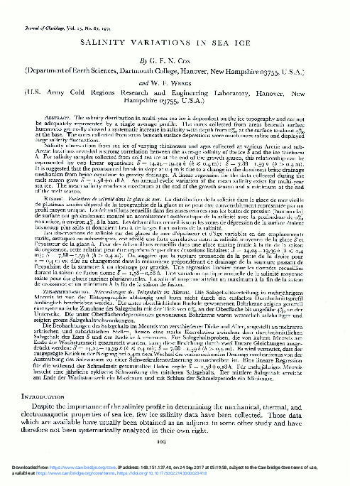 (PDF) Salinity Variations in Sea Ice