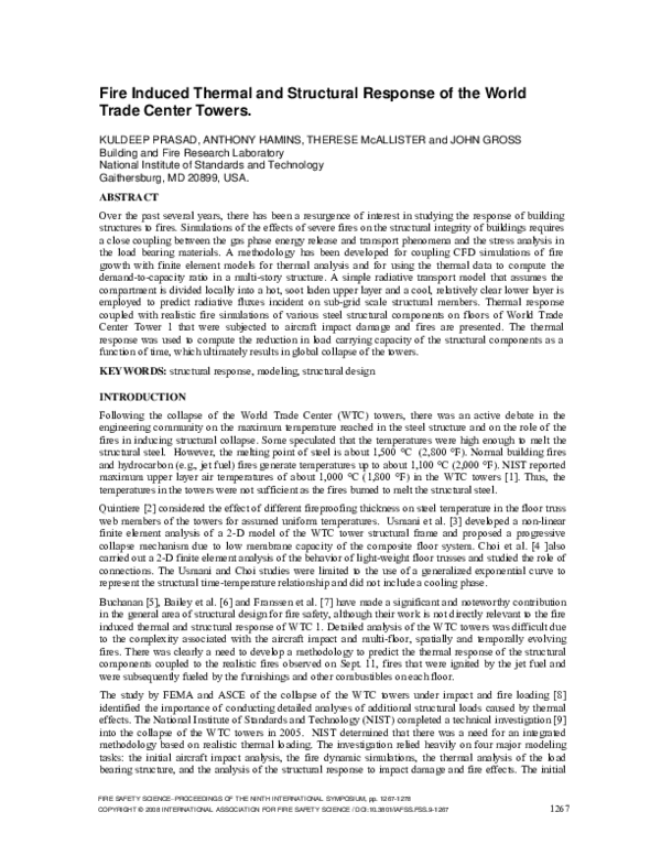 (PDF) Fire Induced Thermal and Structural Response of the World Trade ...