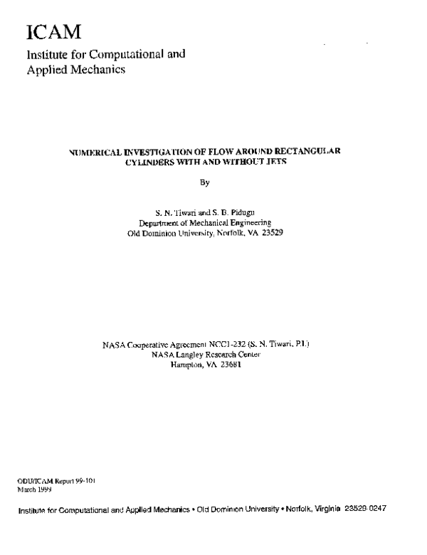 (PDF) Numerical Investigation of Flow Around Rectangular Cylinders with and Without Jets