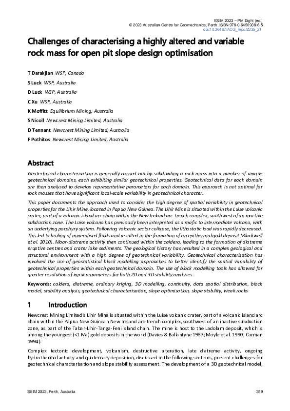 (PDF) Challenges of characterising a highly altered and variable rock ...
