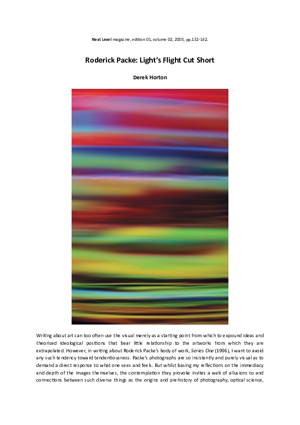 (PDF) Roderick Packe - Light’s Flight Cut Short | Derek Horton ...