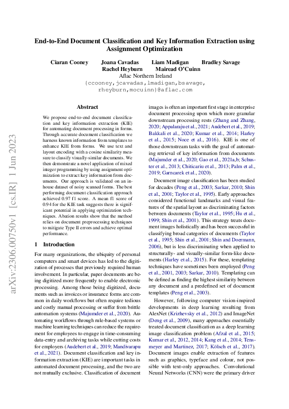 (PDF) End-to-End Document Classification and Key Information Extraction using Assignment ...