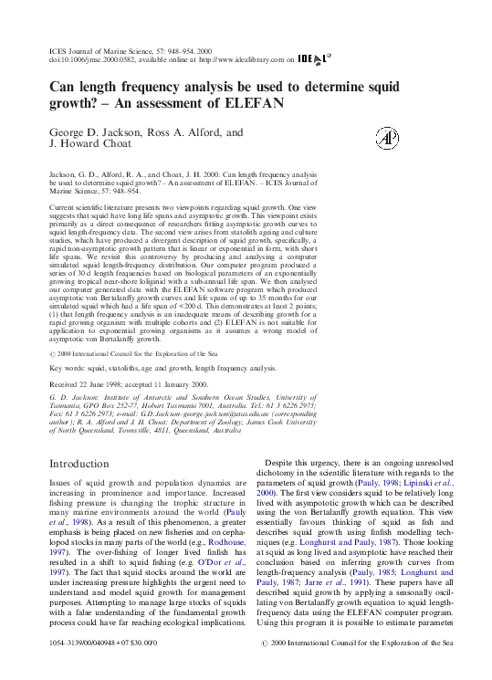 (PDF) Can length frequency analysis be used to determine squid growth ...