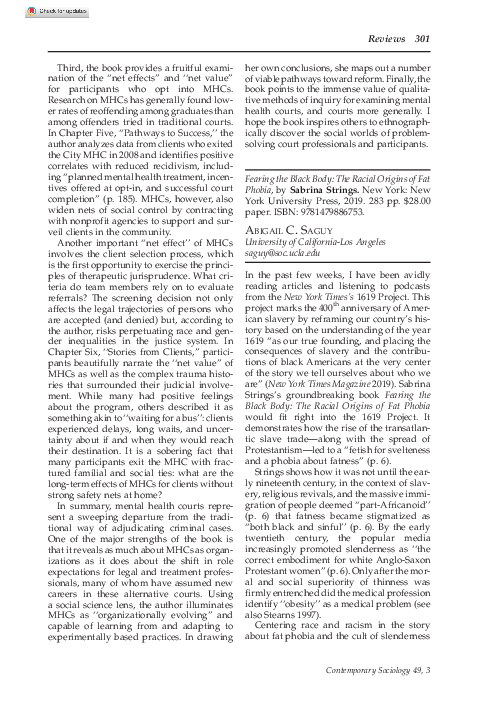 (PDF) Fearing the Black Body: The Racial Origins of Fat Phobia