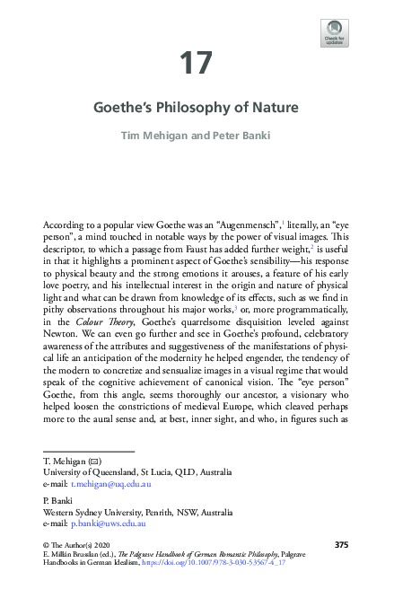 (PDF) Goethe’s Philosophy of Nature