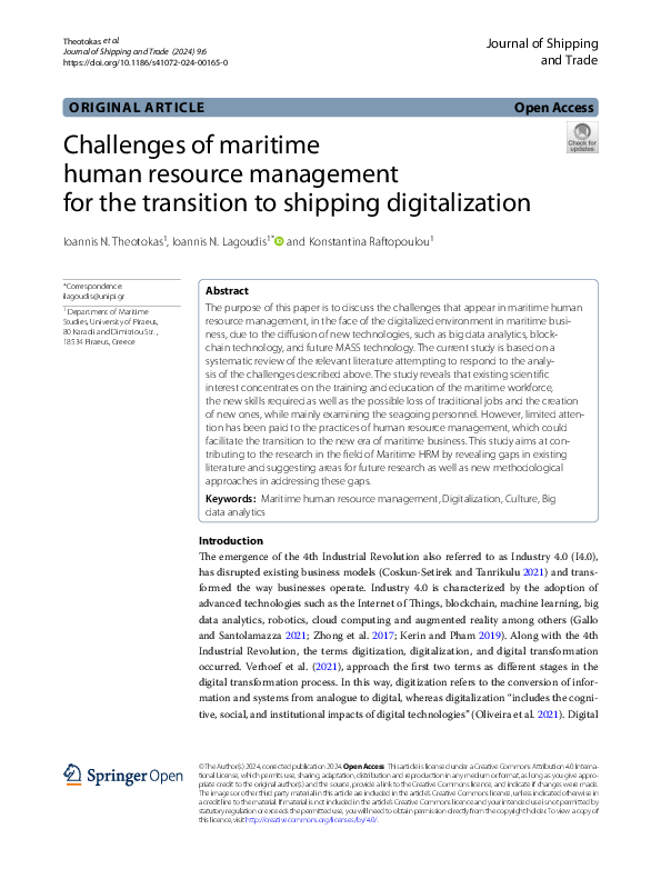 (PDF) Challenges of maritime human resource management for the ...