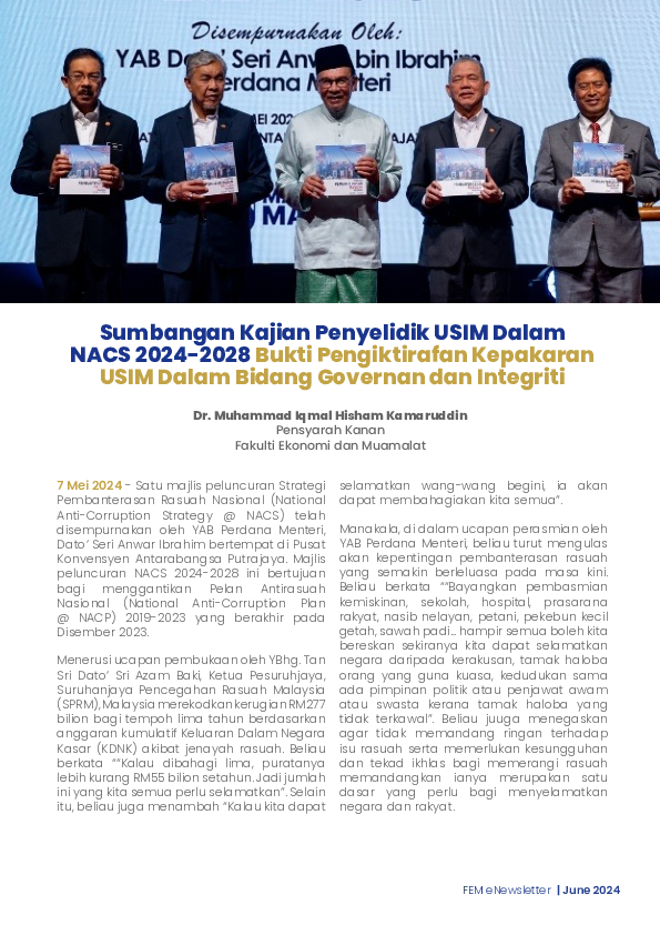 (PDF) Sumbangan Kajian Penyelidik USIM Dalam NACS 2024-2028 Bukti Pengiktirafan Kepakaran USIM ...