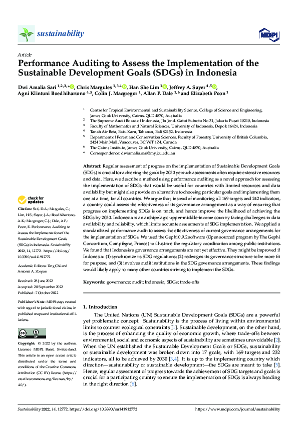 (PDF) Performance Auditing to Assess the Implementation of the Sustainable Development Goals ...