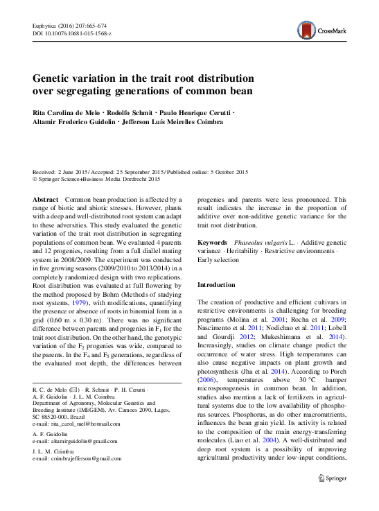 (PDF) Genetic variation in the trait root distribution over segregating ...
