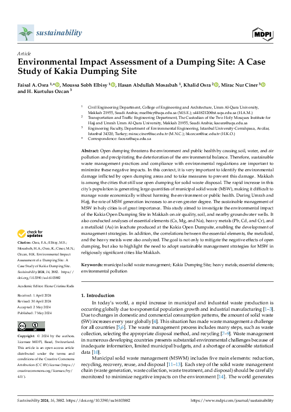 (PDF) Environmental Impact Assessment of a Dumping Site: A Case Study ...