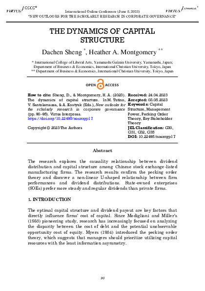 (PDF) The dynamics of capital structure