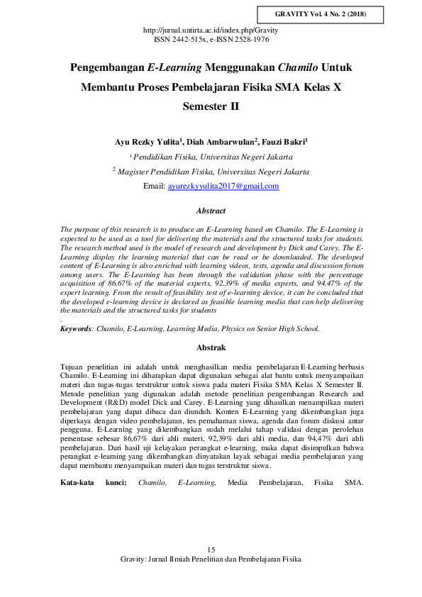 (PDF) Pengembangan E-Learning Menggunakan Chamilo Untuk Membantu Proses Pembelajaran Fisika SMA ...