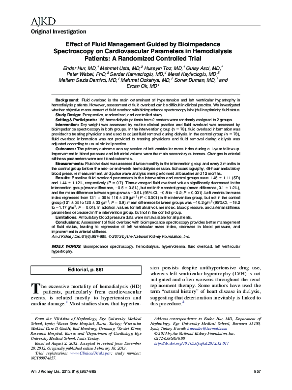 (PDF) Effect of Fluid Management Guided by Bioimpedance Spectroscopy on ...