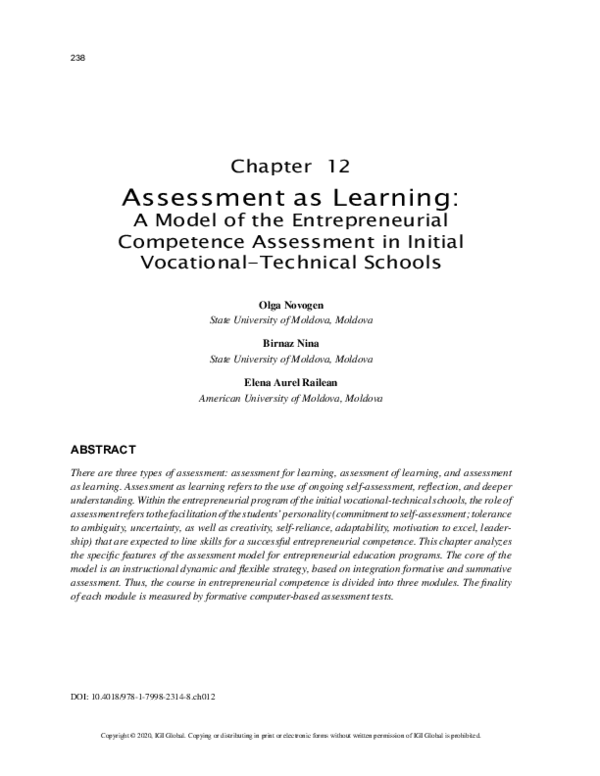 (PDF) Assessment as Learning