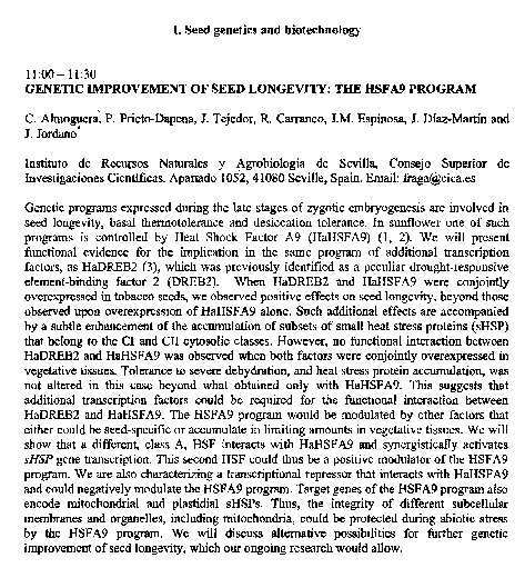 (PDF) Genetic improvement of seed longevity: the HSFA9 program