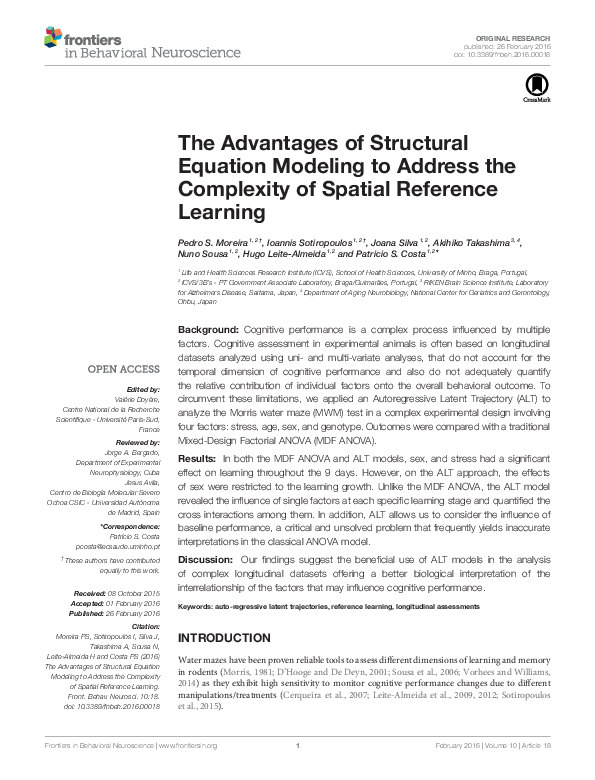 (PDF) The Advantages of Structural Equation Modeling to Address the ...
