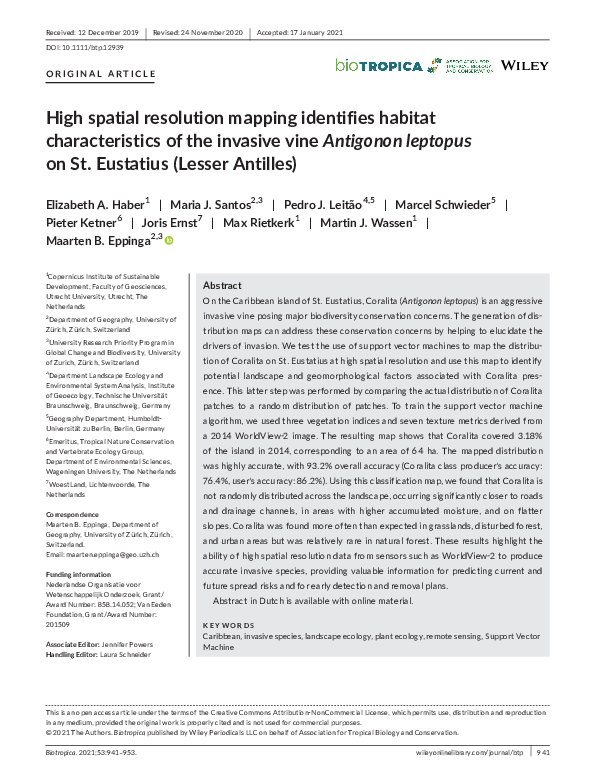 (PDF) High spatial resolution mapping identifies habitat ...