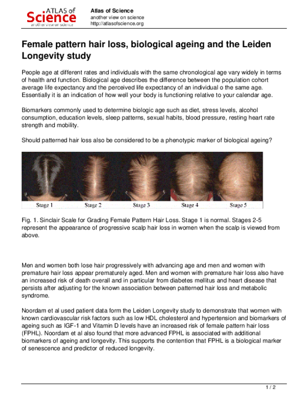 (PDF) Female pattern hair loss, biological ageing and the Leiden ...