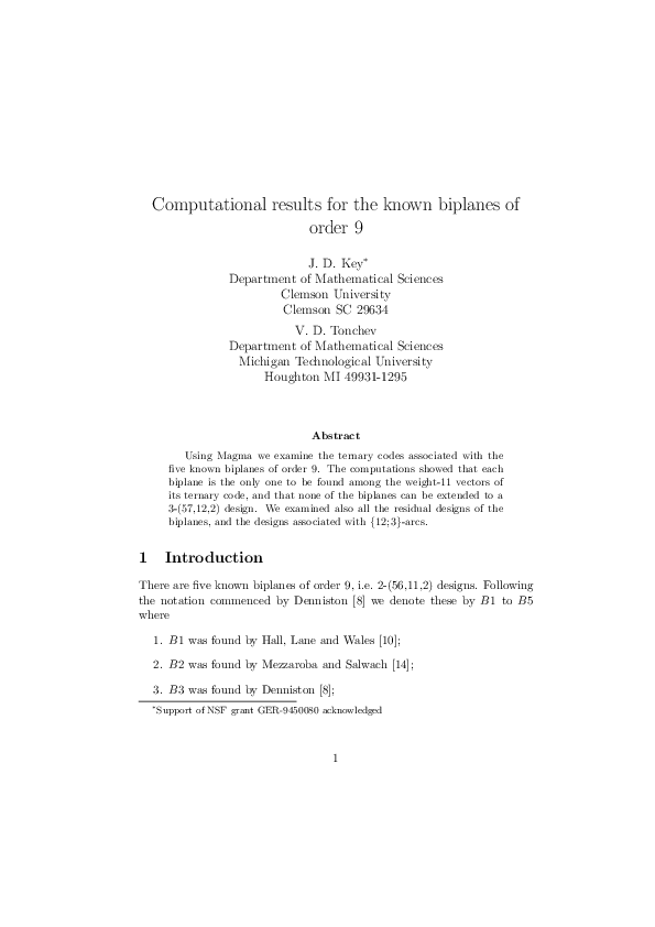 (PDF) Geometry, Combinatorial Designs and Related Structures