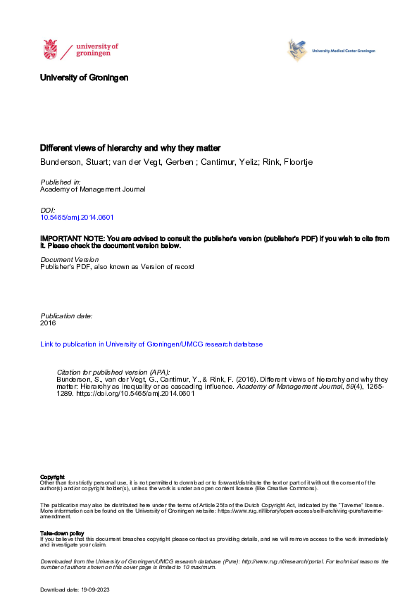 (PDF) Different Views of Hierarchy and Why They Matter: Hierarchy as ...