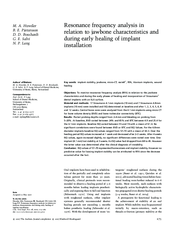(PDF) Resonance frequency analysis in relation to jawbone ...