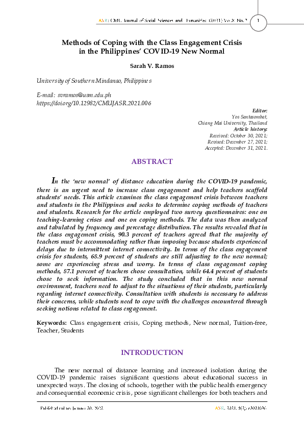 (PDF) Methods of Coping with the Class Engagement Crisis in the ...