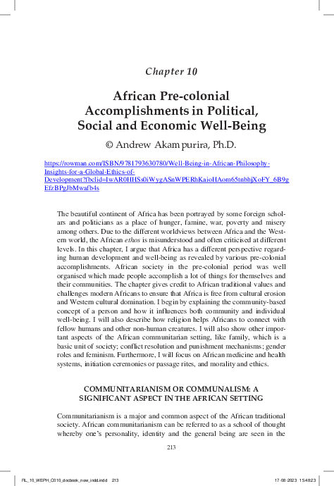 (PDF) African Pre-colonial Accomplishments in Political, Social and ...
