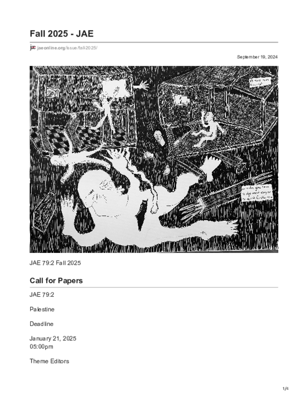 (PDF) Call for Papers · Palestine · Journal of Architectural Education