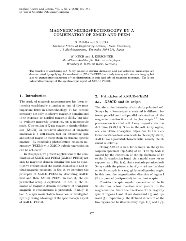 (PDF) Magnetic Microspectroscopy by a Combination of XMCD and Peem